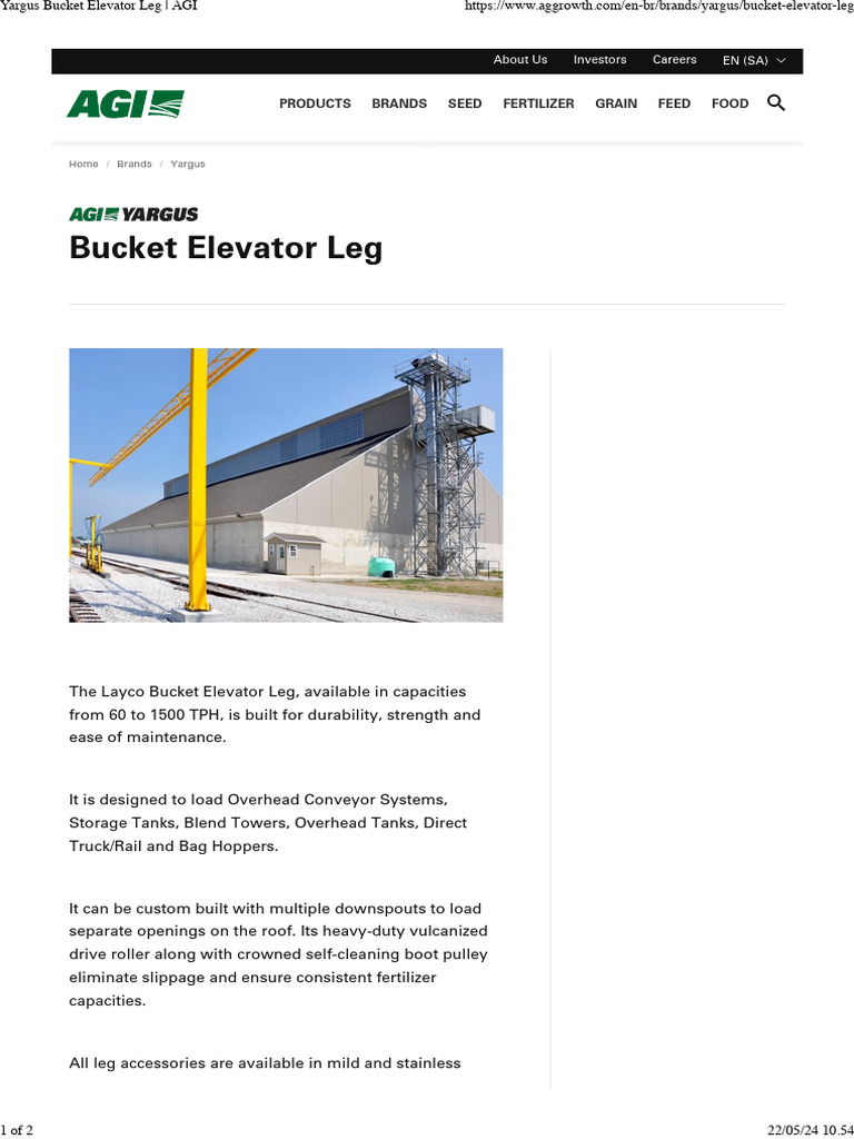 Yargus Bucket Elevator Leg AGI | PDF