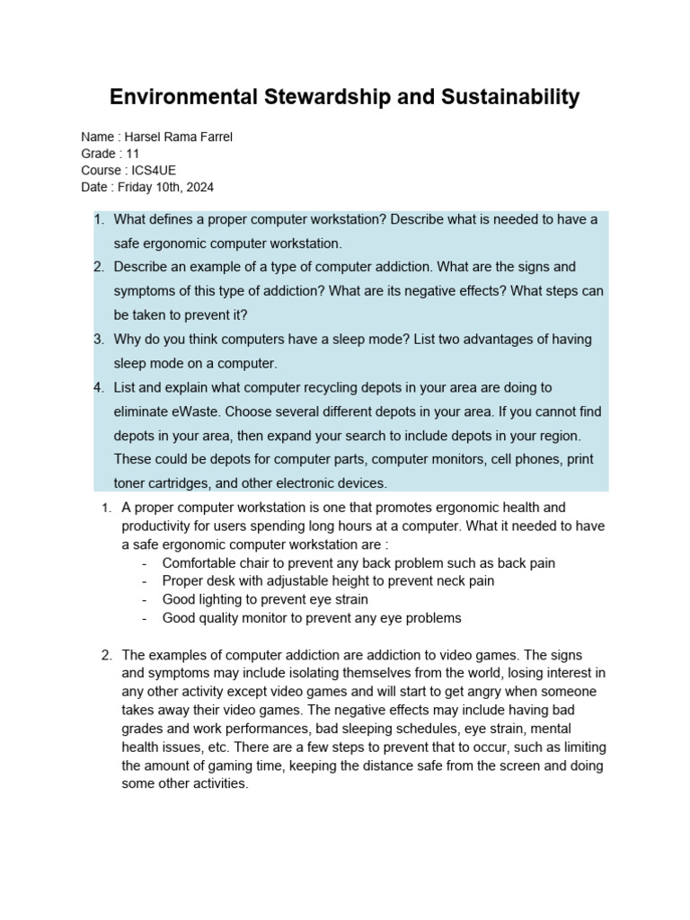Environmental Stewardship and Sustainability | PDF | Electronic Waste ...