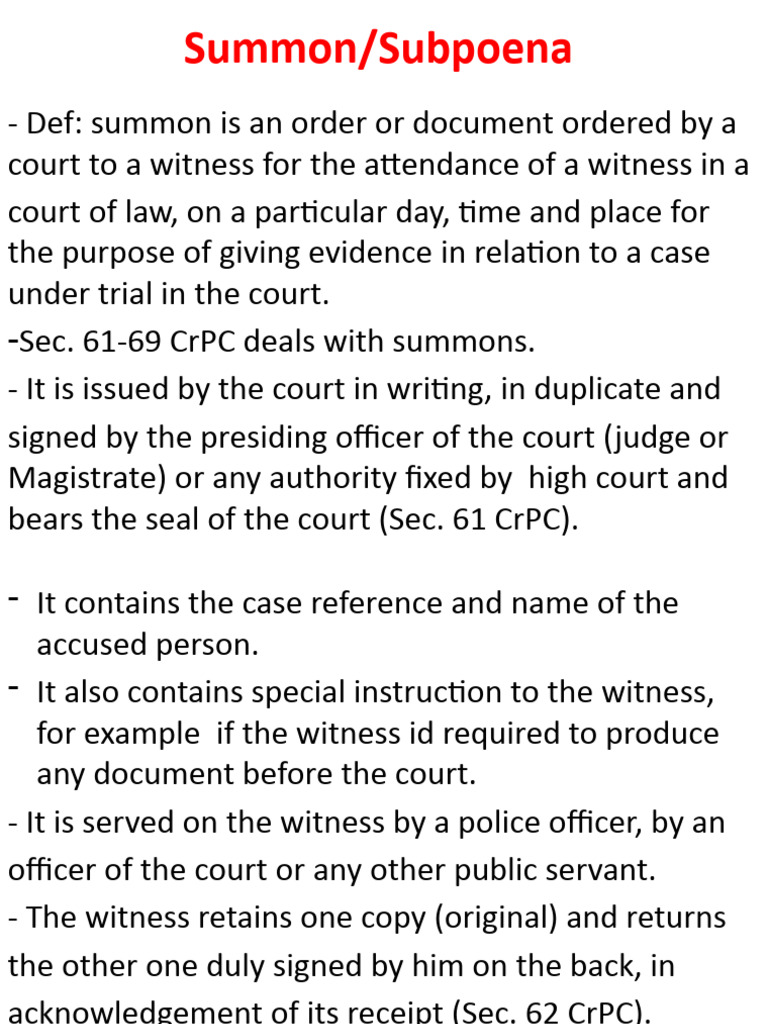 Court Summons and Doctor's Duties | PDF | Summons | Witness