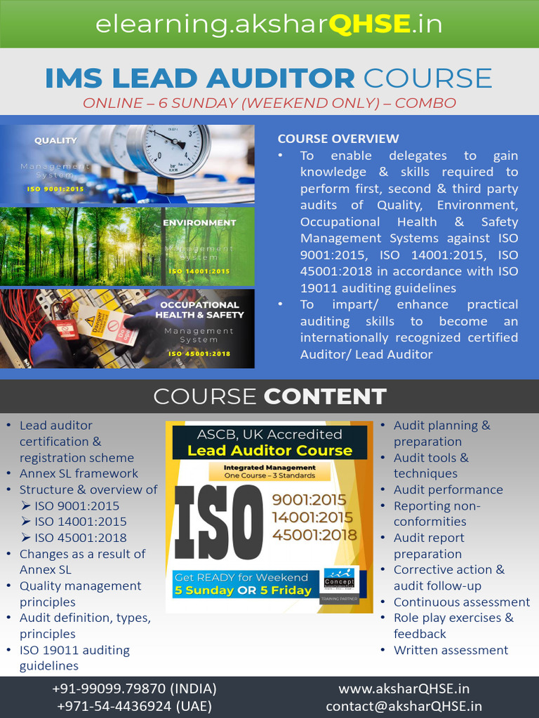 Online IMS Lead Auditor Course | PDF | Audit | Iso 9000