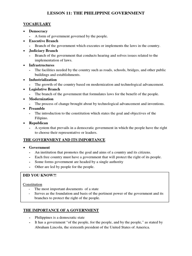 Philippine Government Overview | PDF | Government | Democracy