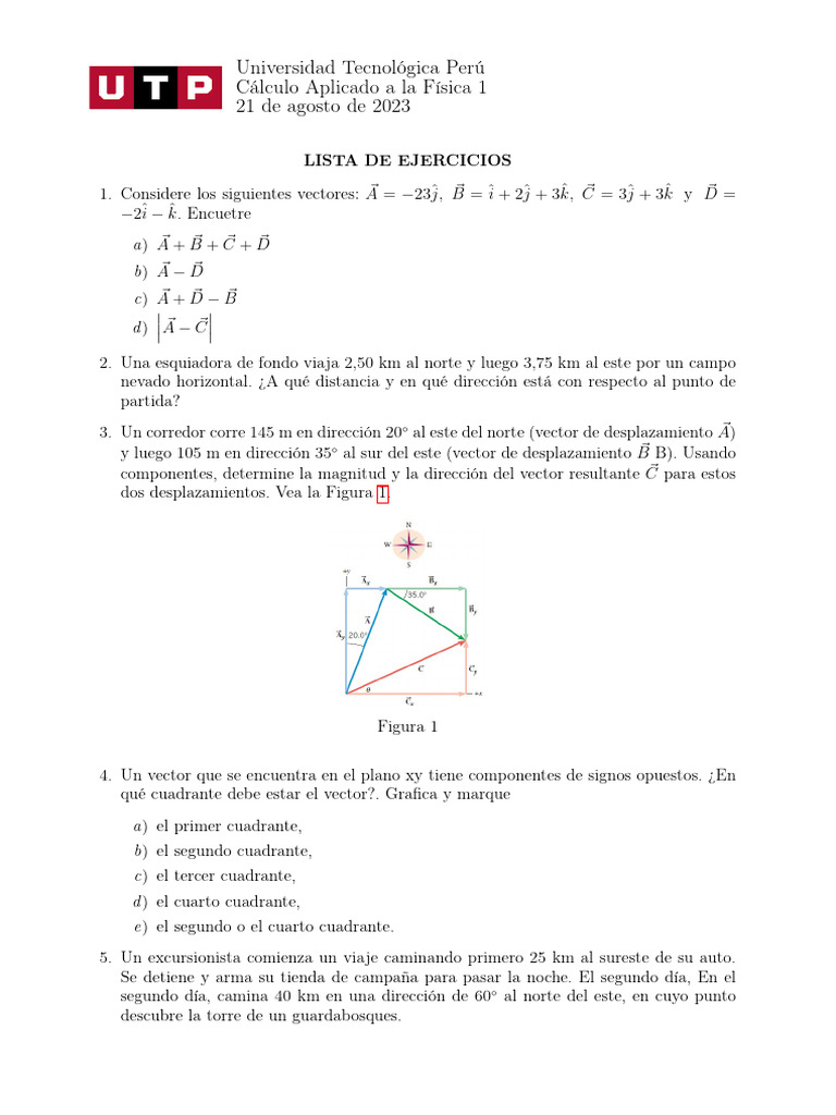 Lista de Ejercicios N 2 Vectores | Descargar gratis PDF | Vector Euclidiano | Geometría
