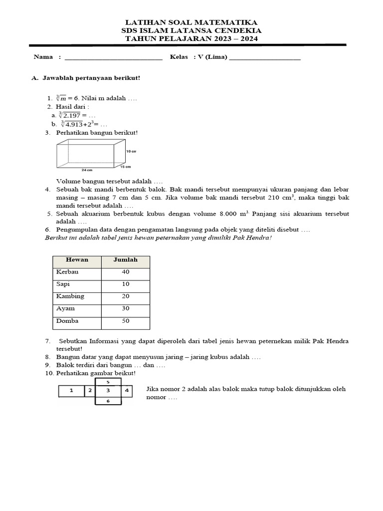 Latihan Soal Matematika | PDF | Griya & Taman