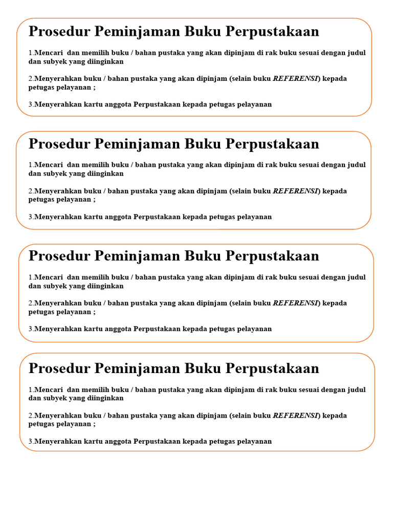 Prosedur Peminjaman Buku Perpustakaan | PDF