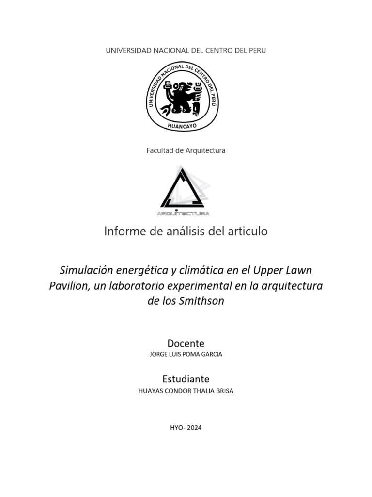 Informe Confot Termico - Huayas Condor Thalia | PDF | Ciencia y matemáticas