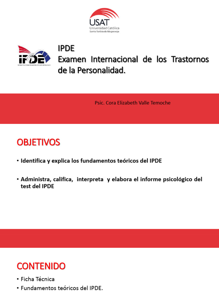 Clase Test Ipde | PDF | Manual Diagnóstico y Estadístico de los ...