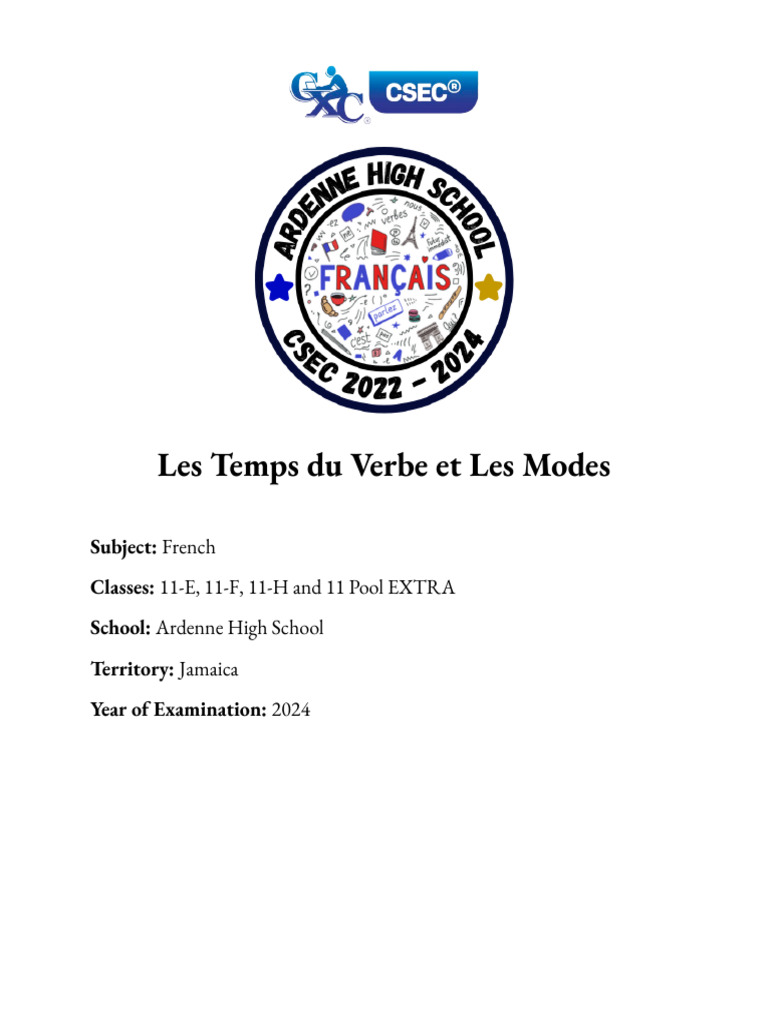 Les Temps Du Verbe Et Les Modes | PDF | Grammatical Tense | Morphology