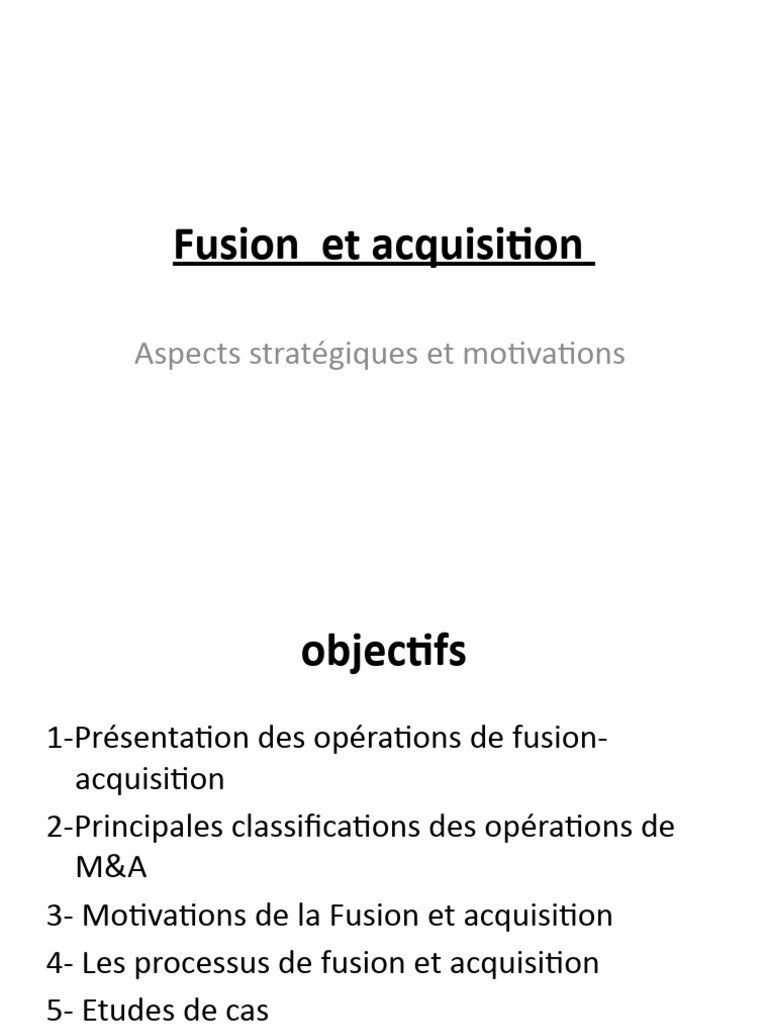 Fusion Sãance 1 Ã Distance | PDF | Fusions et acquisitions | Actionnaire