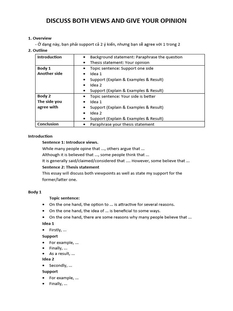 Structuring Discuss Both Views Essays | PDF