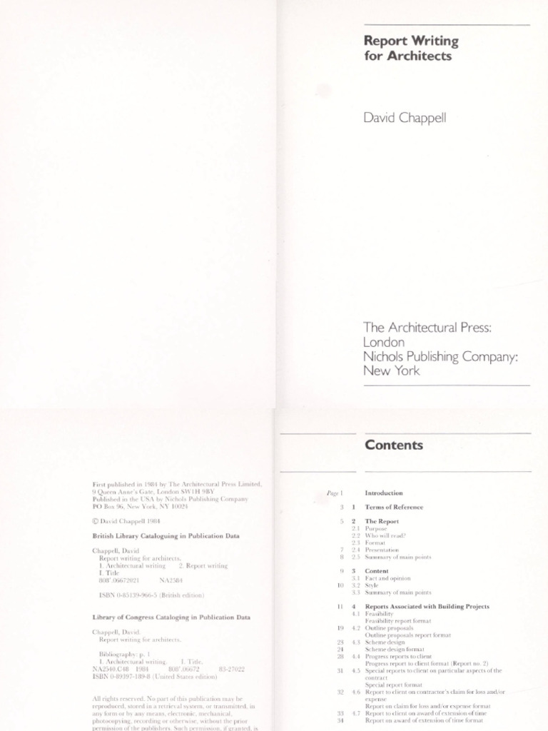 Report Writing For Architects | PDF