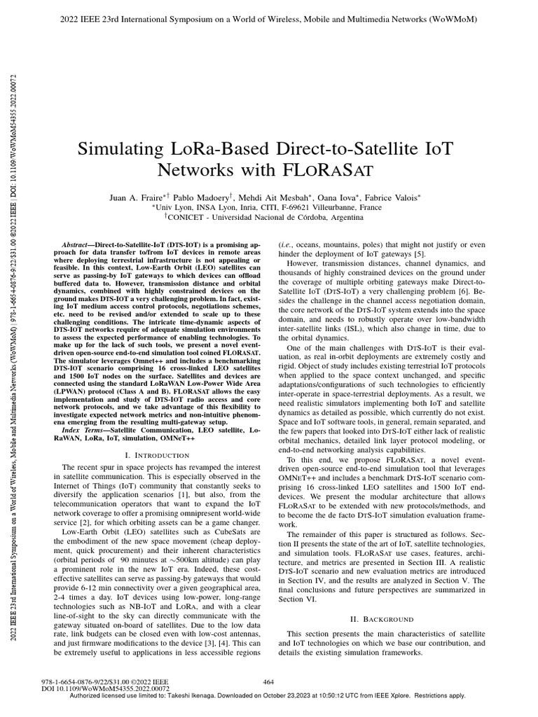 FLORASAT: Simulating DTS-IoT Networks | PDF | Internet Of Things ...