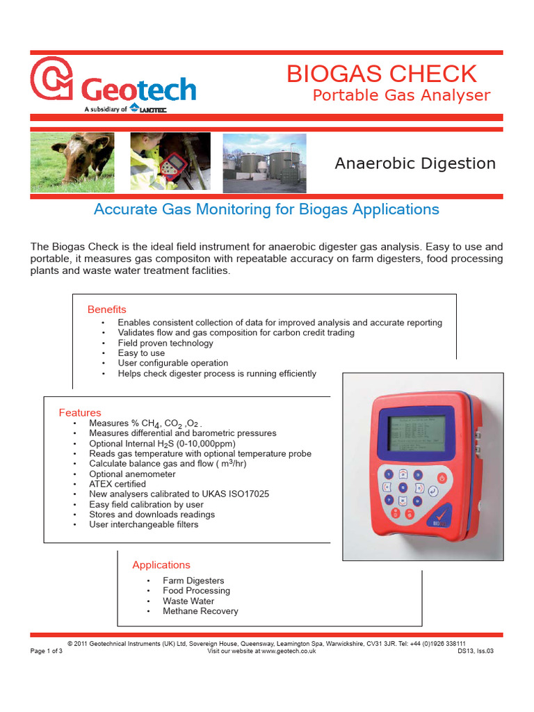 Biogas_Check_Datasheet | PDF | Anaerobic Digestion | Biogas