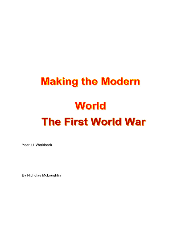 History Worksheet WW1 | PDF | Battle Of The Somme