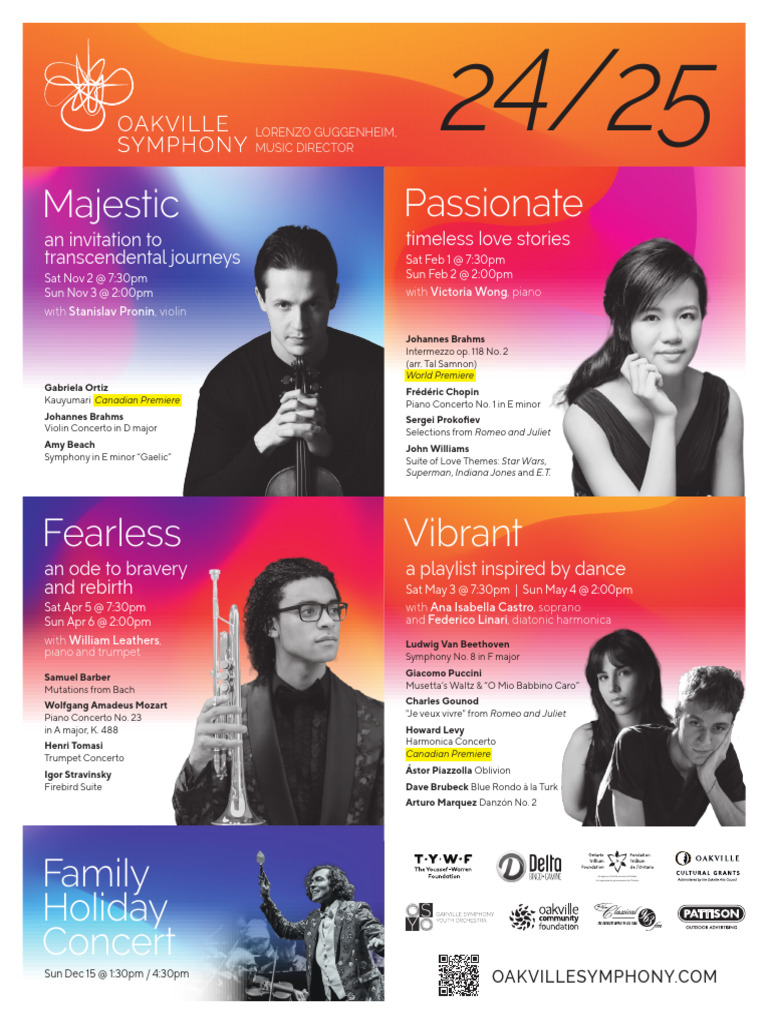 Oakville Symphony 24/25 Season Highlights | PDF | Concerto | Musical Compositions