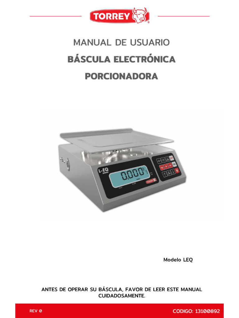 Manual Bascula Torrey 5 KG | PDF