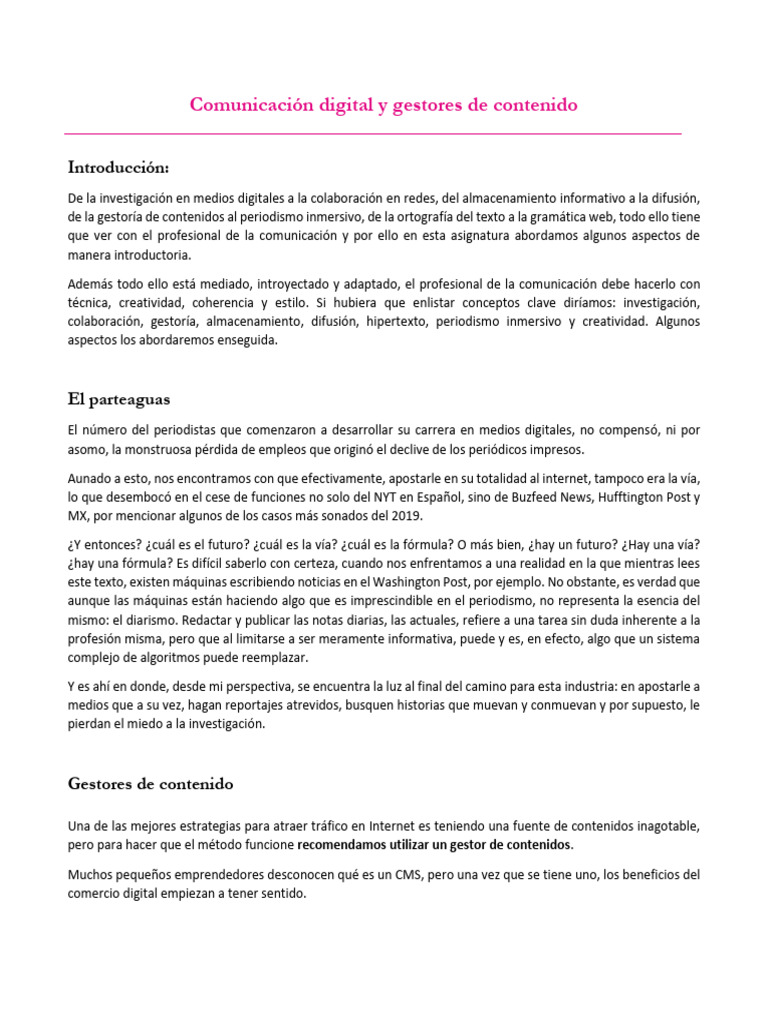 Mejores gestores de contenido web 2023 | PDF | Word Press | Moodle