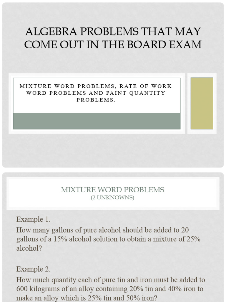 CE 14 Algebra Problems | PDF