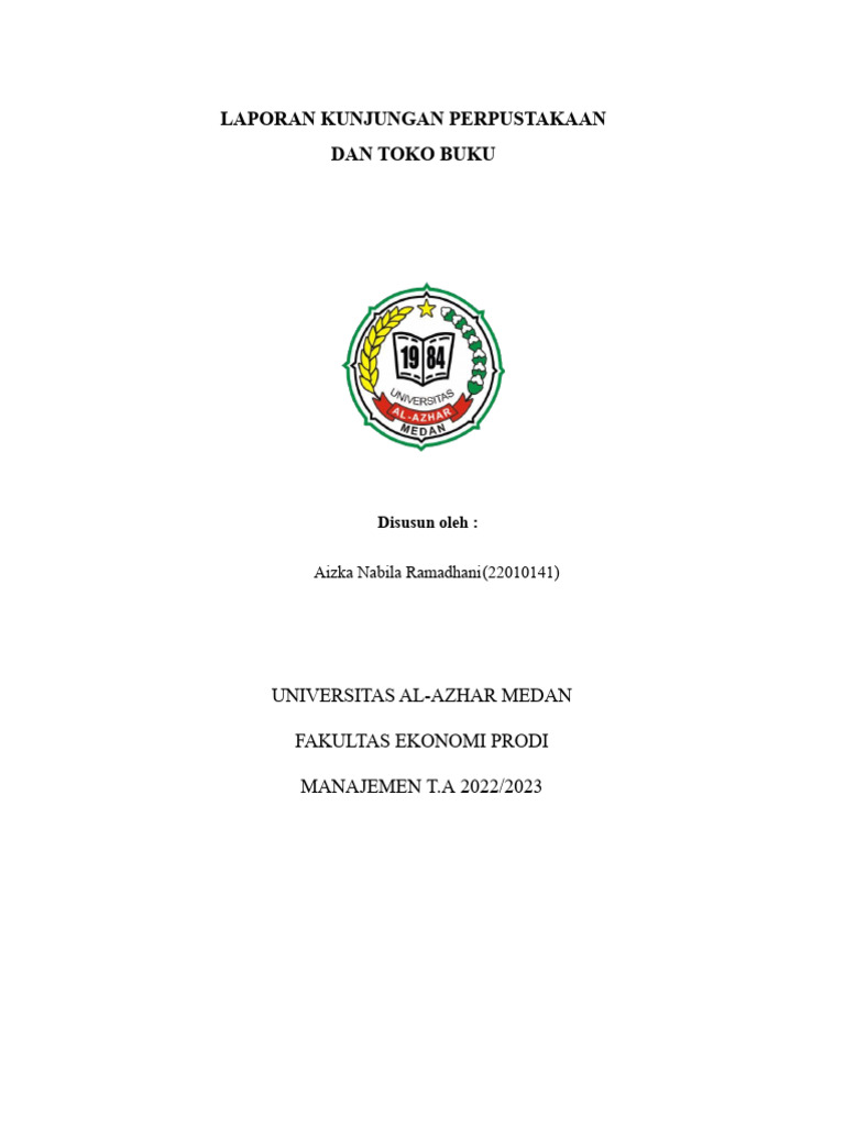 Laporan Kunjungan Ke Perpustakaan Dan Toko Buku | PDF | Karier & Perkembangan