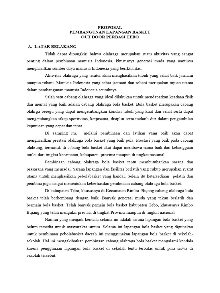 Proposal Lapangan Basket | PDF