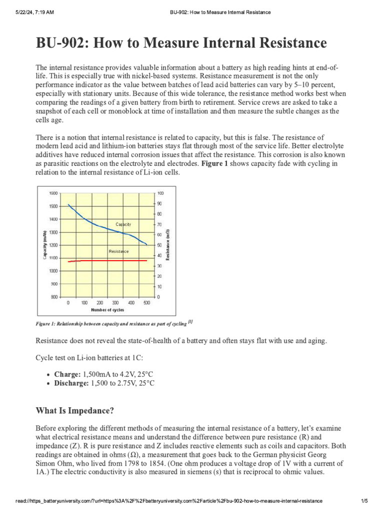 BU-902 - How To Measure Internal Resistance | PDF