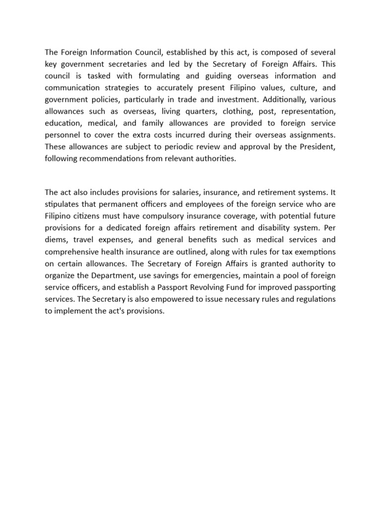 The Foreign Information Council | PDF | Finance & Money Management