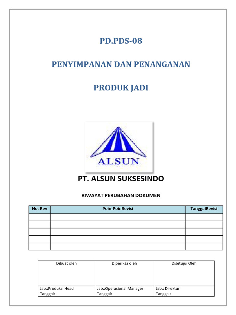 Prosedur Penyimpanan Produk Jadi | PDF