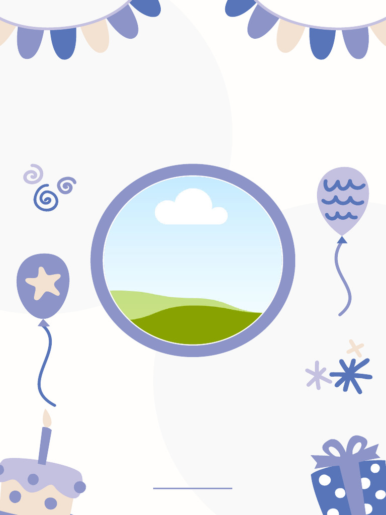 Blue Cute Happy Birthday Document | PDF