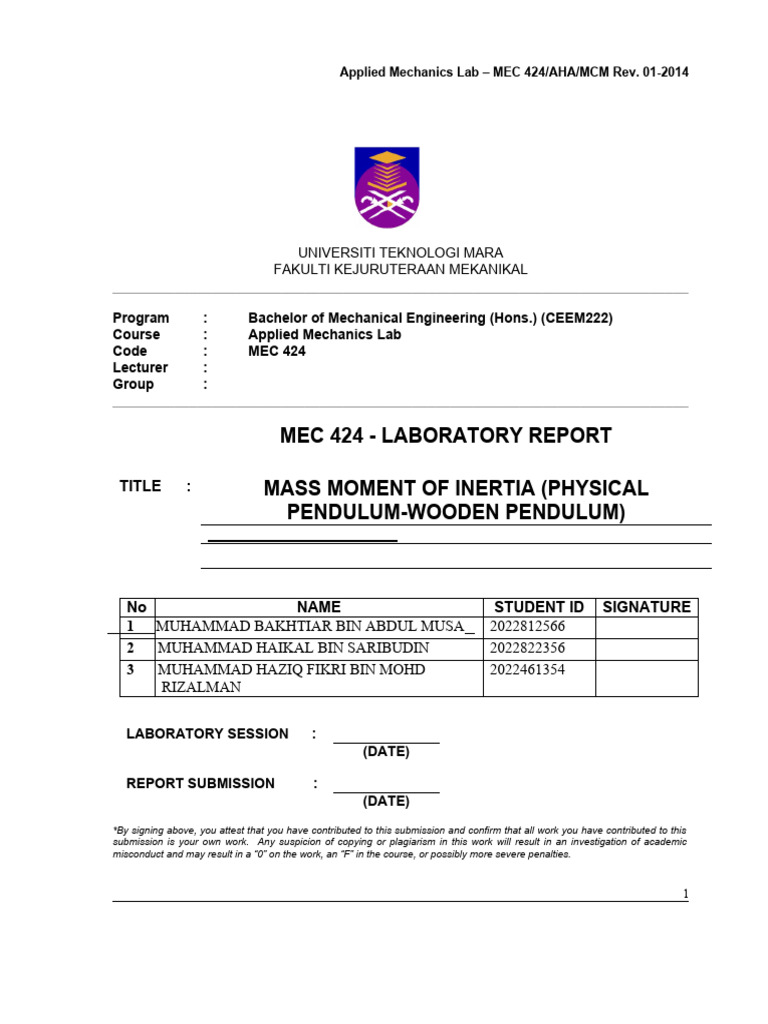 Lab Sheet Report dynamic | PDF | Rotation | Pendulum