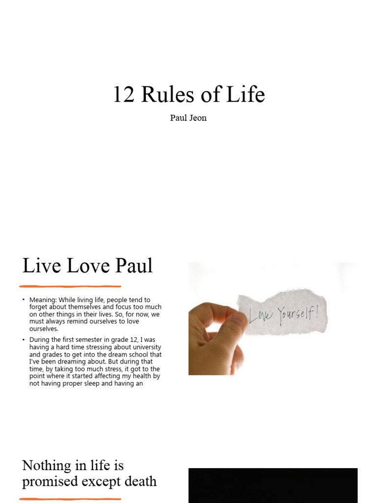12 rules of life | PDF | Disciplines | Behavioural Sciences