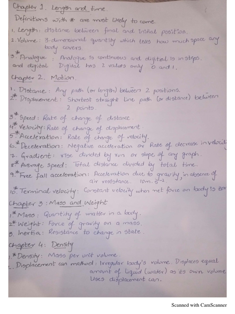 Igcse Physics Definitions | PDF