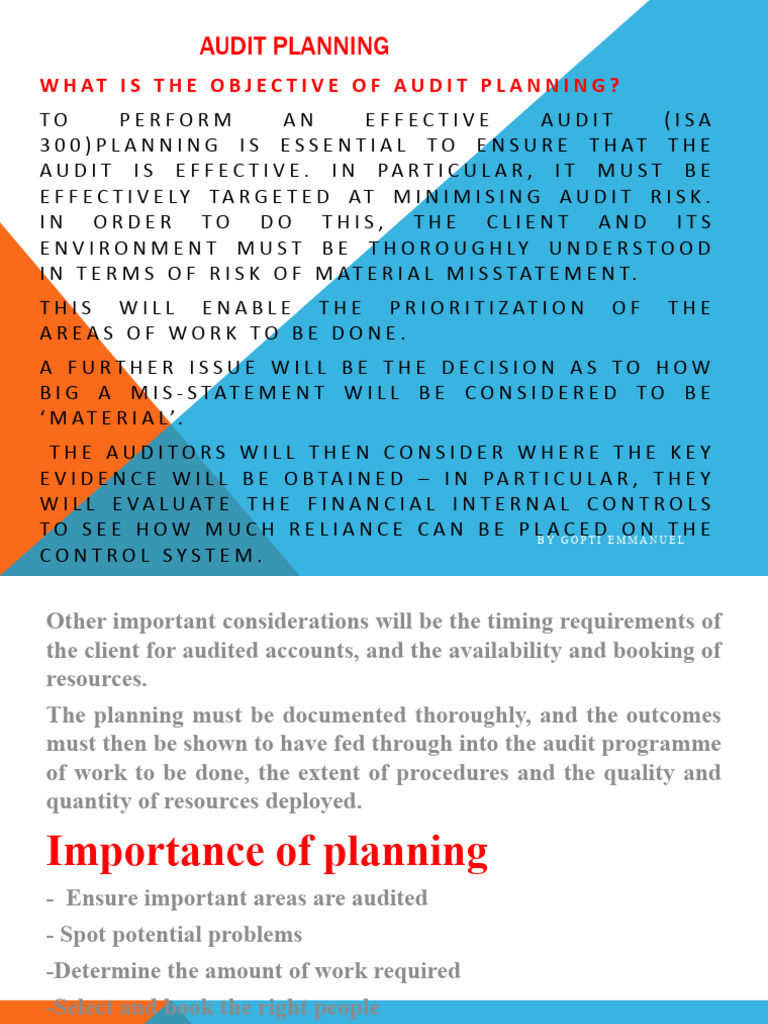 Effective Audit Planning Strategies | PDF | Audit | Internal Audit