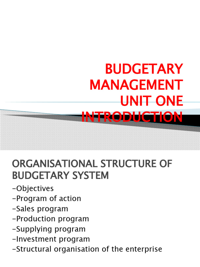 Budgetary Management - Introduction | Download Free PDF | Budget | Expense