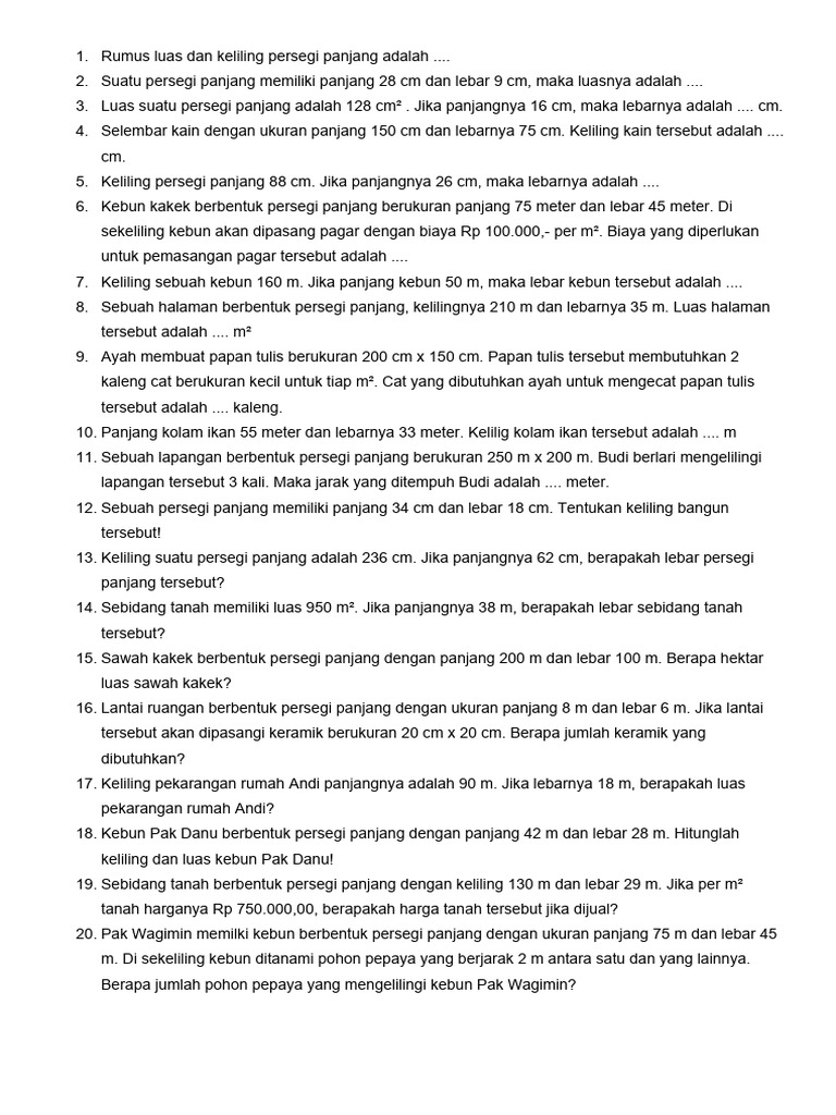 Soal Soal Kelas 4 MTK Ipa | PDF