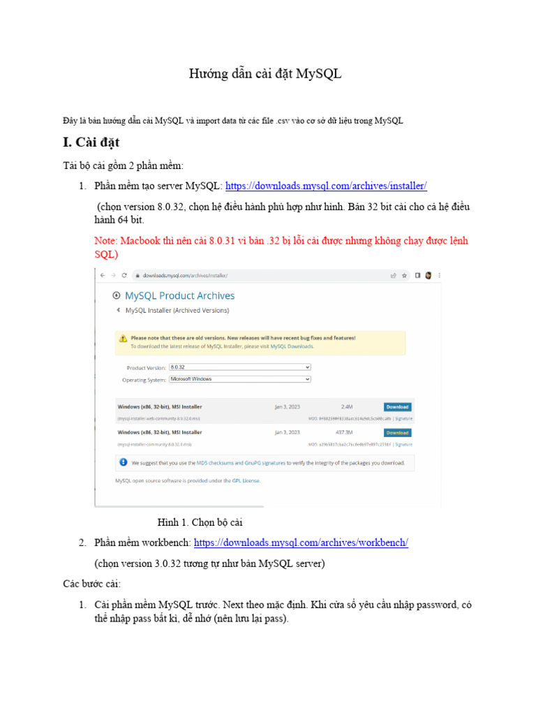 Huong Dan Cai MySQL | PDF