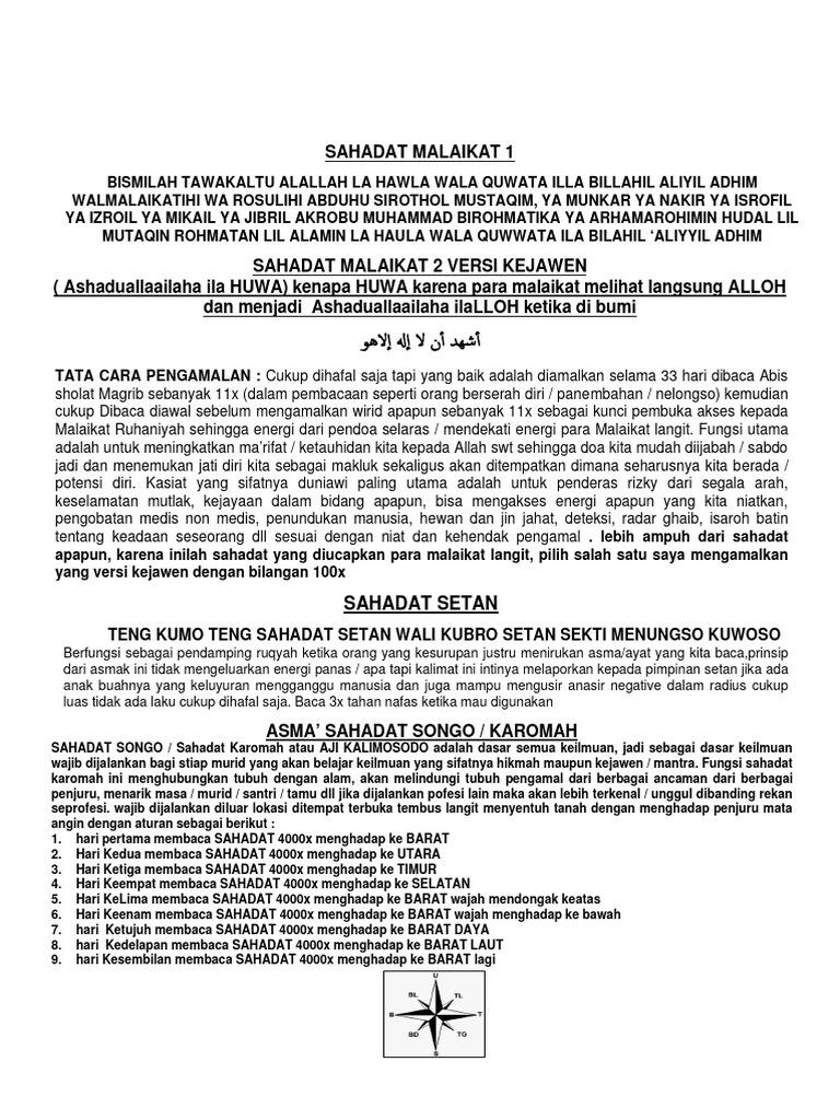 SAHADAT MALAIKAT - Setan Dan Songo | PDF