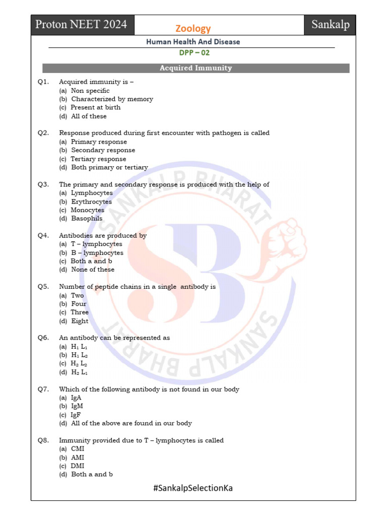 Human Health and Diseases Dpp-02 | PDF | Immune System | Antibody