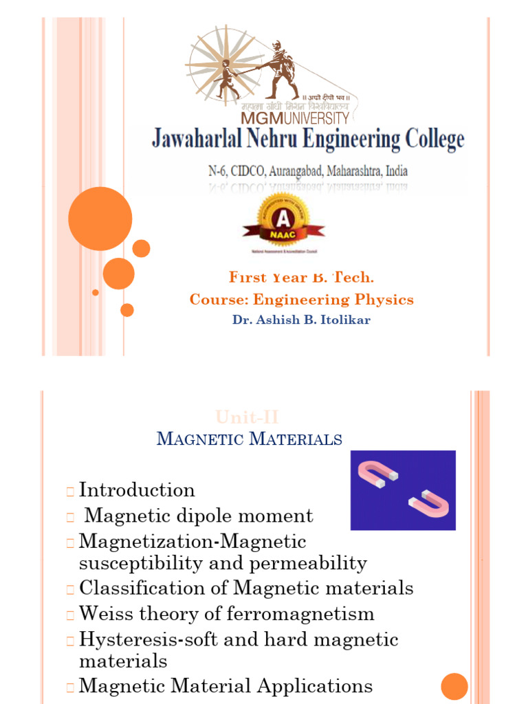 Unit-2 Magnetic Materials | Download Free PDF | Magnetism | Ferromagnetism