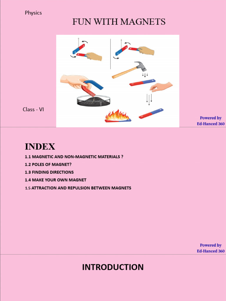 Class VI Physics: Fun with Magnets | PDF | Magnet | Magnetism
