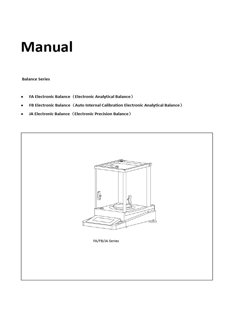 Electronic Balance User Guide | PDF | Weighing Scale | Weight