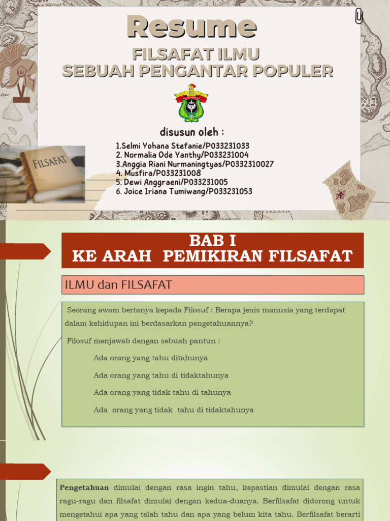 Tugas 2 - KELOMPOK IV - Resume Buku Filsafat Imu - Jujun Sumantri | PDF