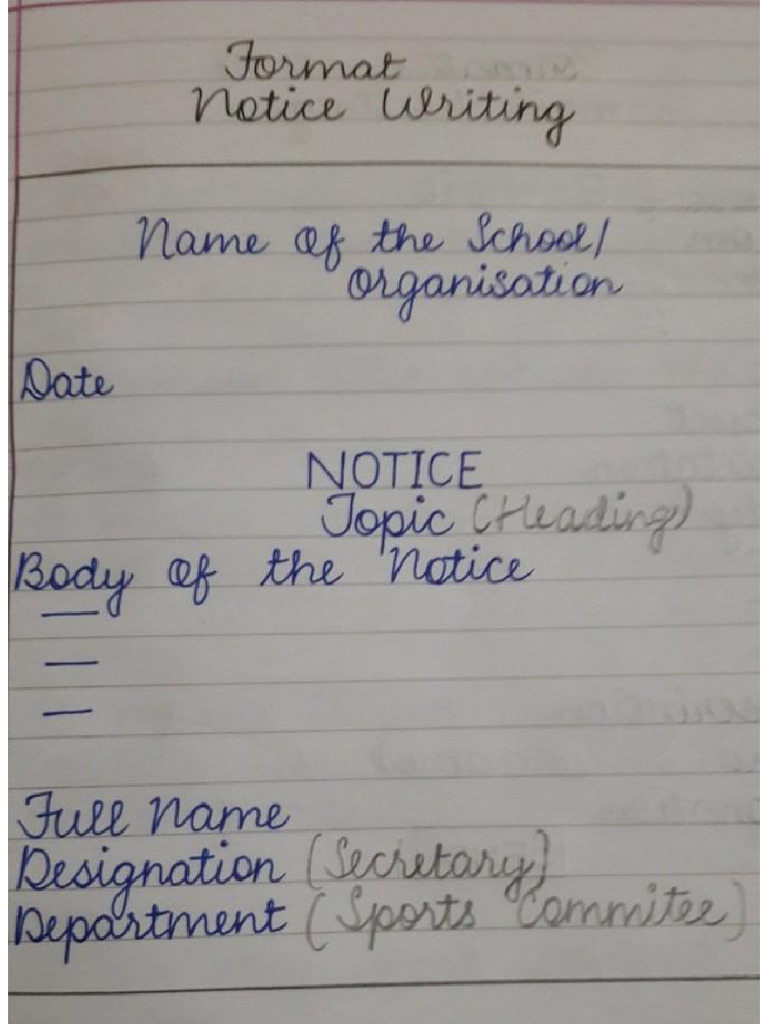Notice writing structure and examples | PDF