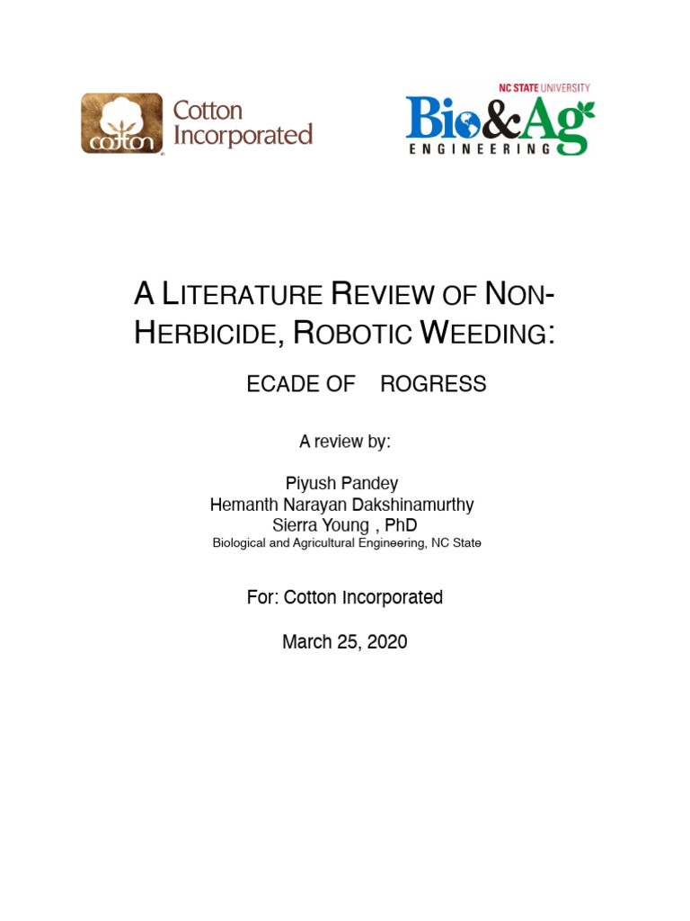Robotic-Weeding-LitReview-White Paper Pandey Dakshinamurthy Young 2020 | PDF | Computer Vision ...