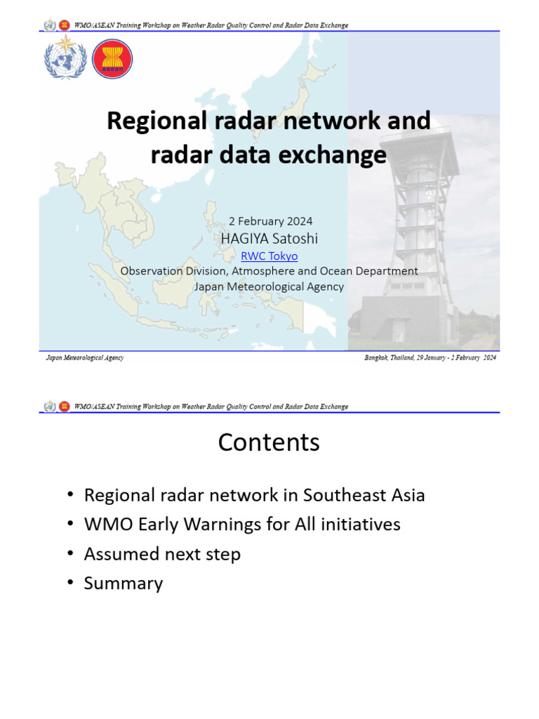 WMO/ASEAN Weather Radar Workshop 2024 | PDF | Tropical Cyclones ...