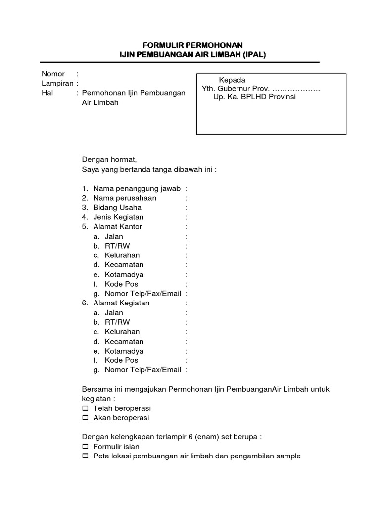 Formulir Permohonan Iplc | PDF | Griya & Taman
