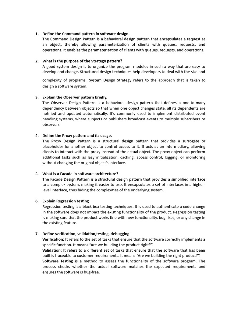 Oose Ia2 2 Marks | PDF | Software Testing | Technology Development