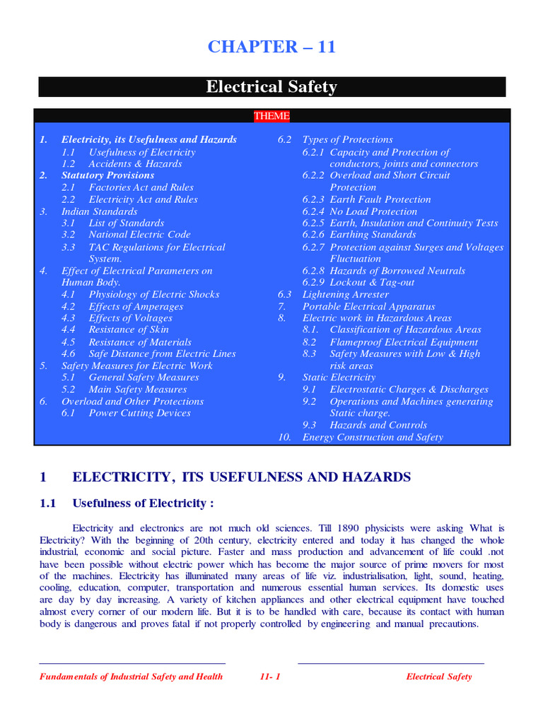 Chapter 11 Electrical Hazards | PDF | Electrical Wiring | Fuse (Electrical)