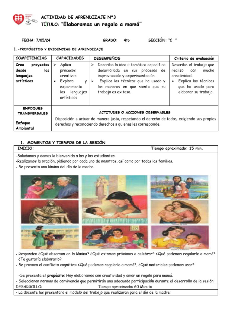 Sesión de Aprendizaje #3 | PDF | Aprendizaje | Creatividad