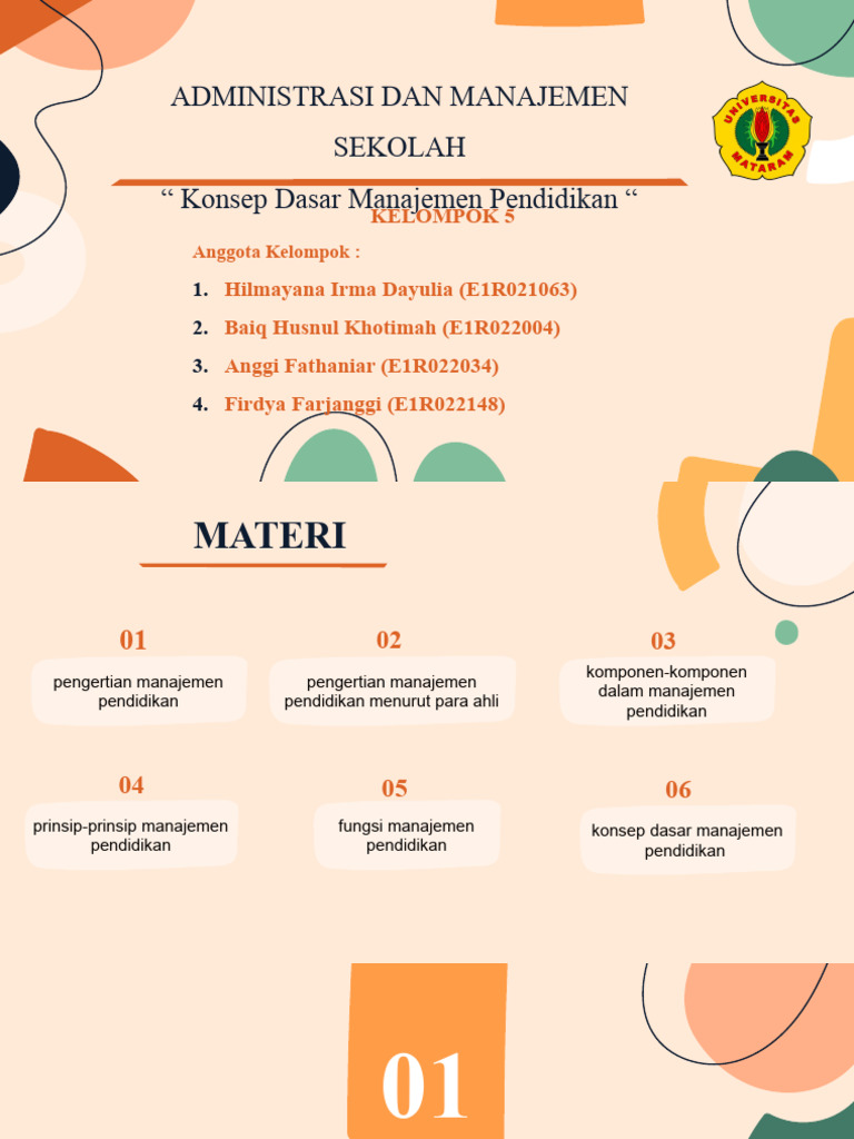 Konsep Dasar Manajemen Pendidikan - Kel-5 - 4B | PDF