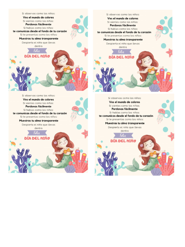 Tarjeta Dia Del Niño Pdf