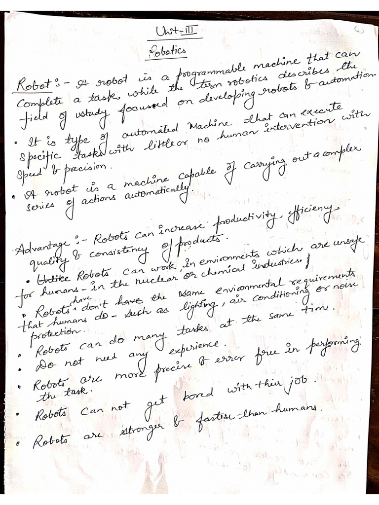 Unit 3 Robotics | PDF